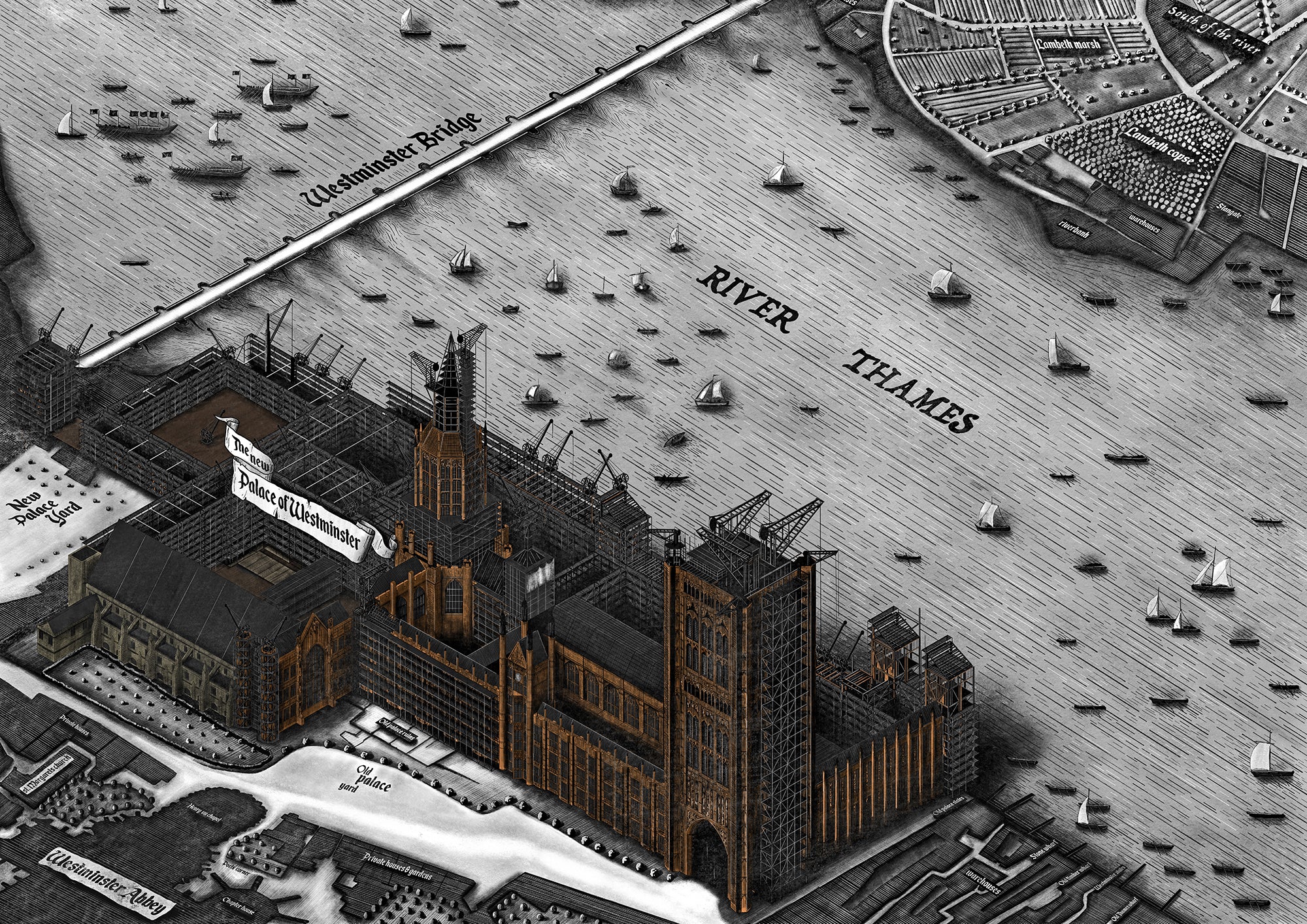 The New Palace of Westminster (Exhibition print) – Marcus Dobbs